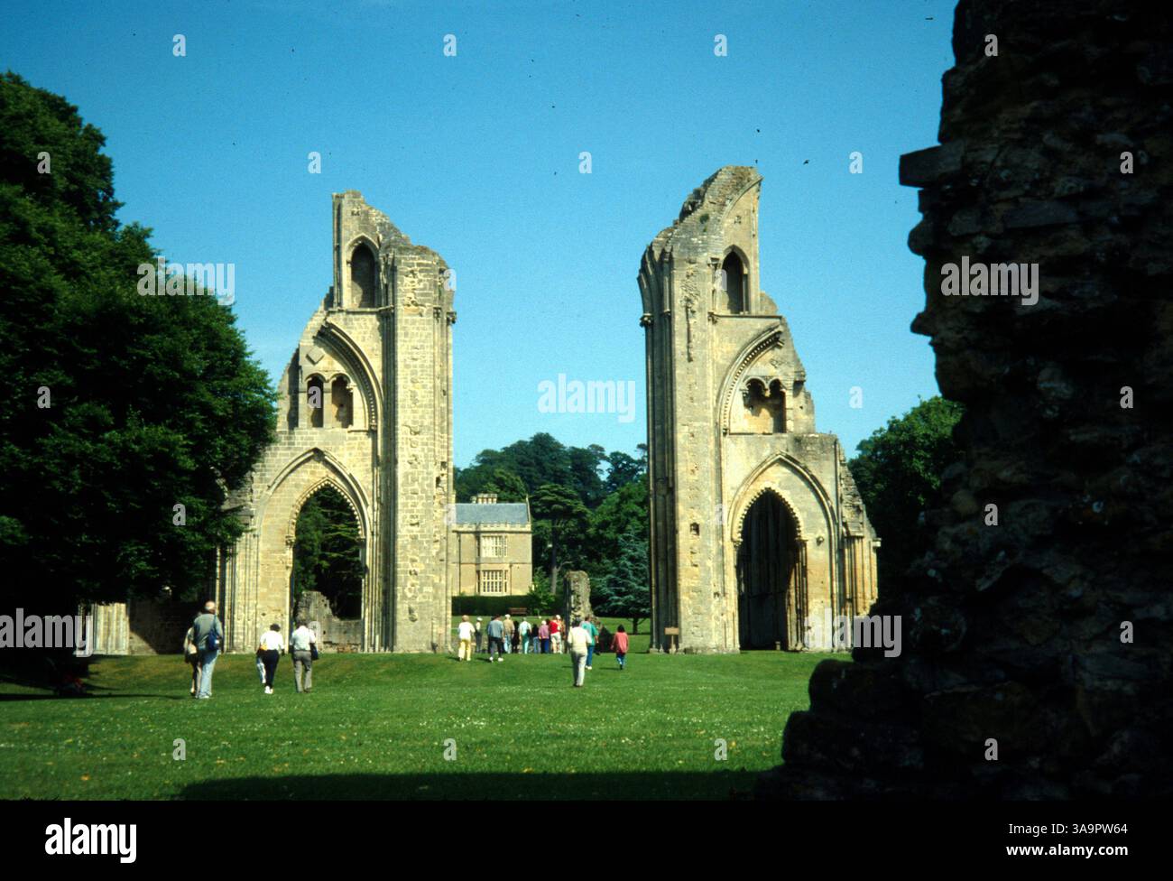 Jun 08, 1992; Glastonbury, Scotland; The ruins of Glastonbury Cathedral ...