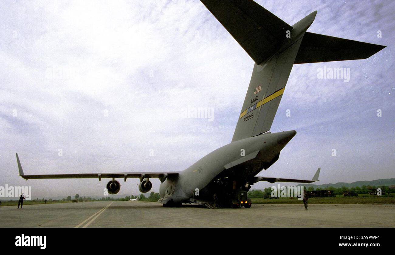 Apr 15, 1999; Rinas, Albania, Eastern Europe; US Air Force in Albania ...