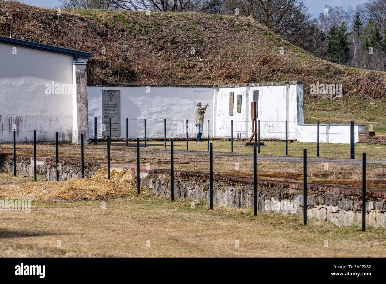 27 March 2025, Bavaria, Flossenbürg: The former detention center of the ...
