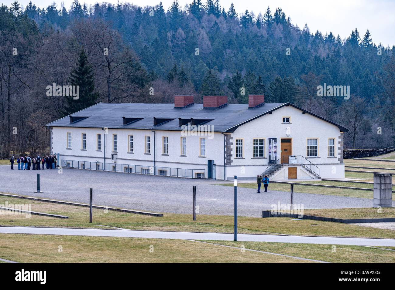 27 March 2025, Bavaria, Flossenbürg: Building of the former camp ...