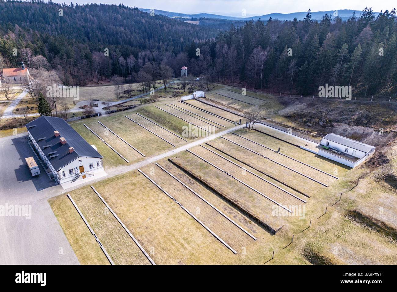 27 March 2025, Bavaria, Flossenbürg: The Flossenbürg concentration camp ...