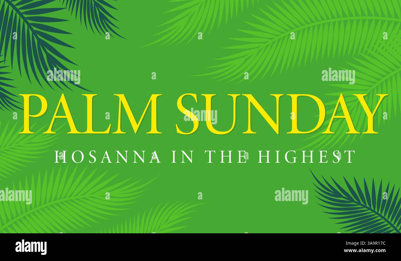 Palm Sunday, Hosanna in the highest - church web banner design. Holy ...