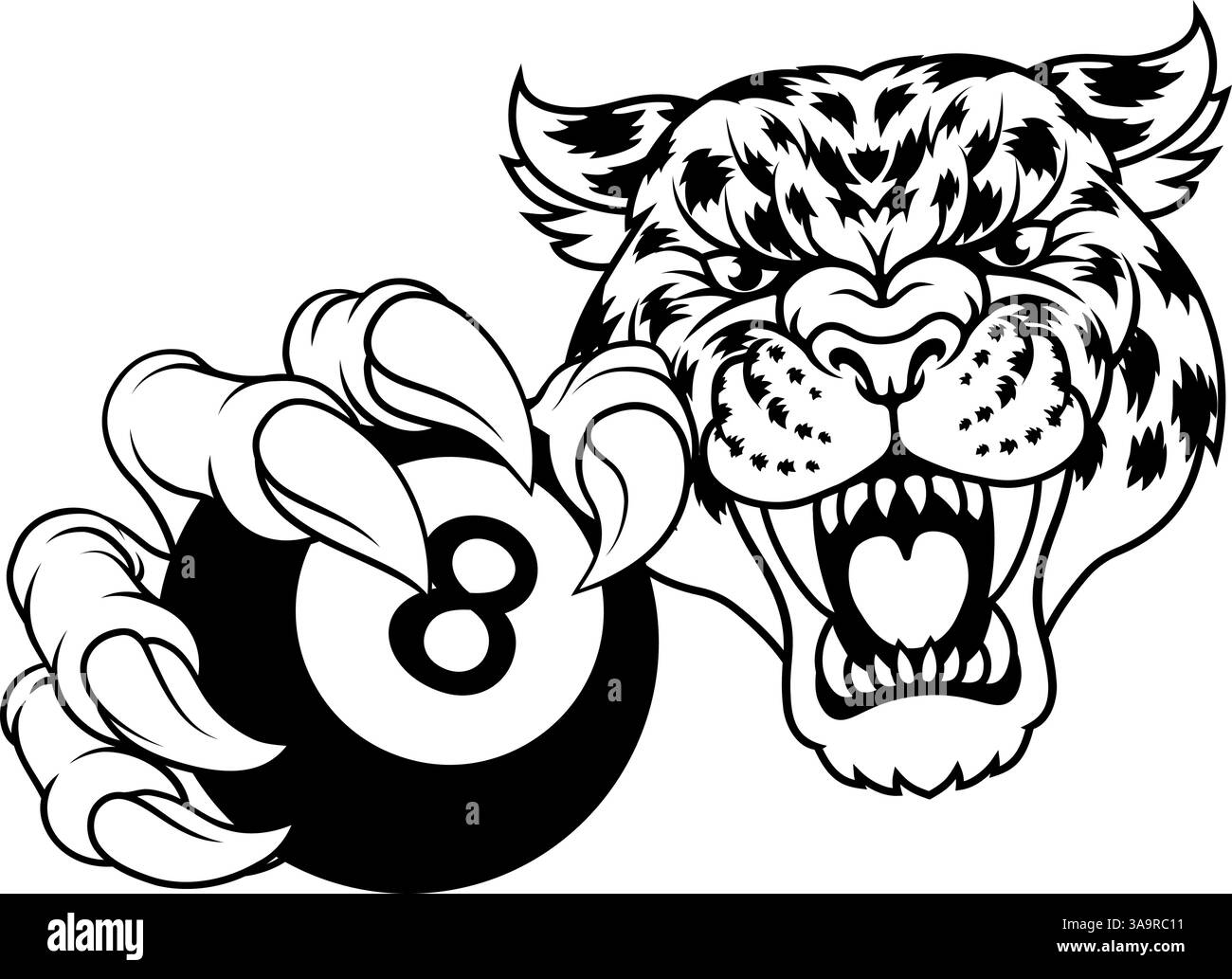 Jaguar Leopard Cheetah Pool Billiards Ball Mascot Stock Vector Image ...