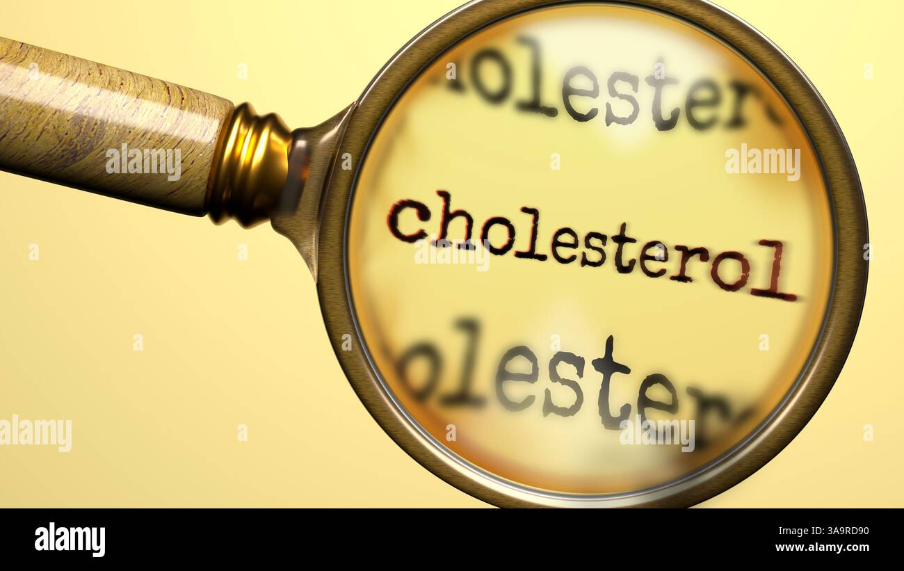 Cholesterol under magnifying glass. Thorough analysis and inspection of ...
