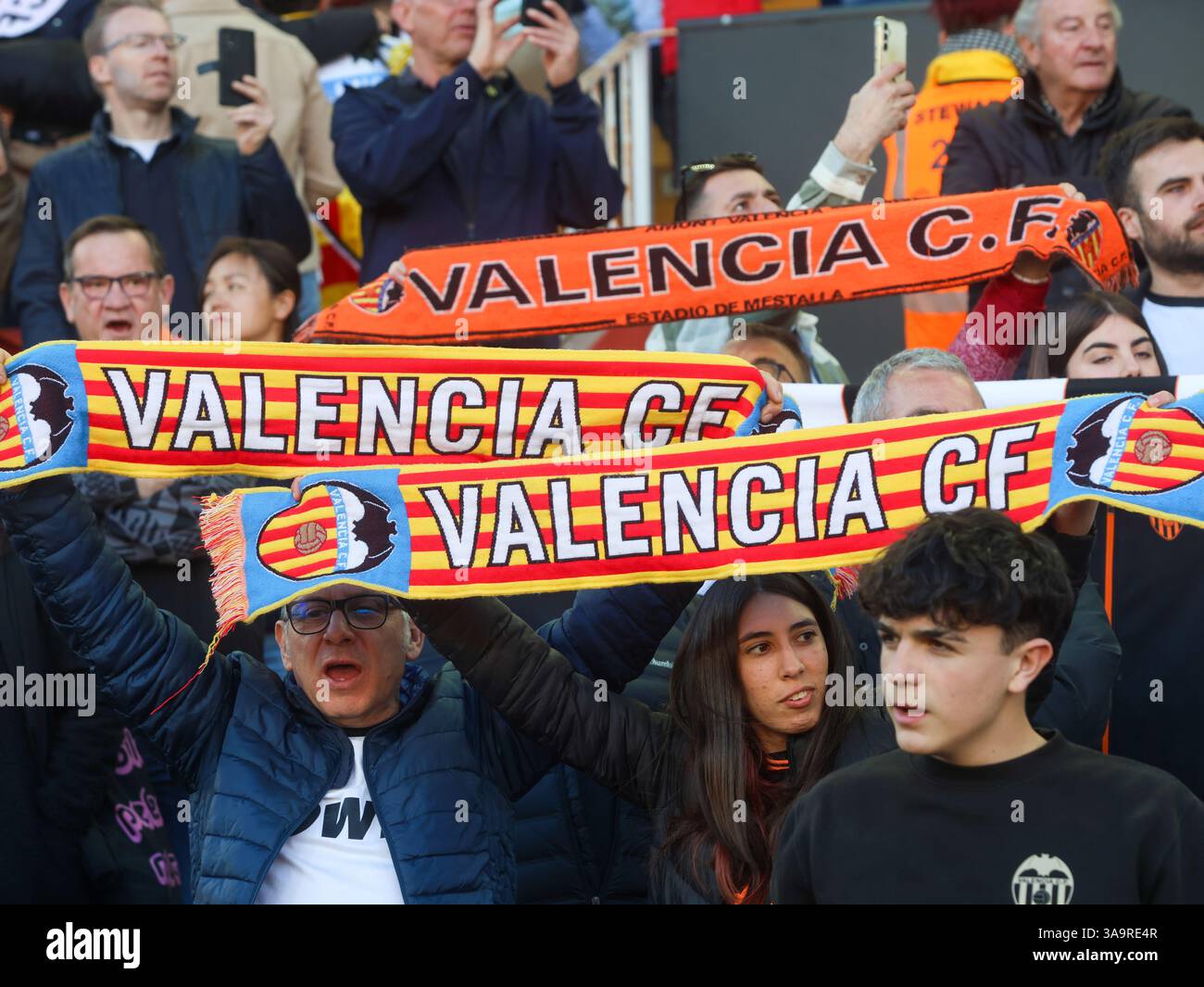 Valencia CF fans at the Valencia stadium Stock Photo - Alamy