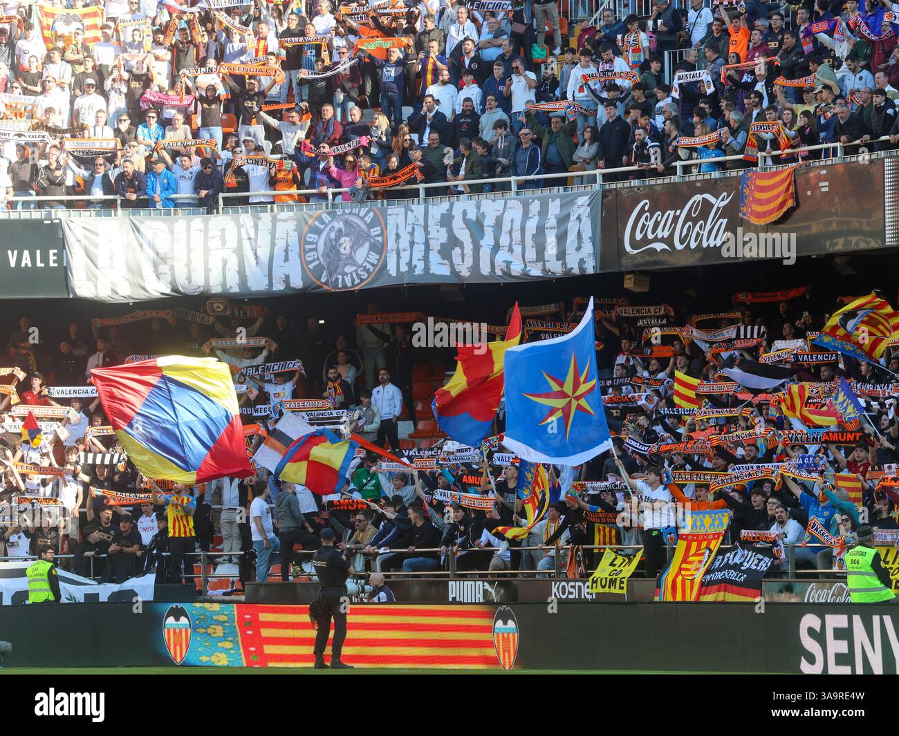 Valencia CF fans at the Valencia stadium Stock Photo - Alamy