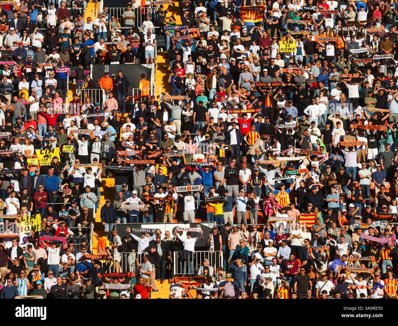 Valencia CF fans at the Valencia stadium Stock Photo - Alamy