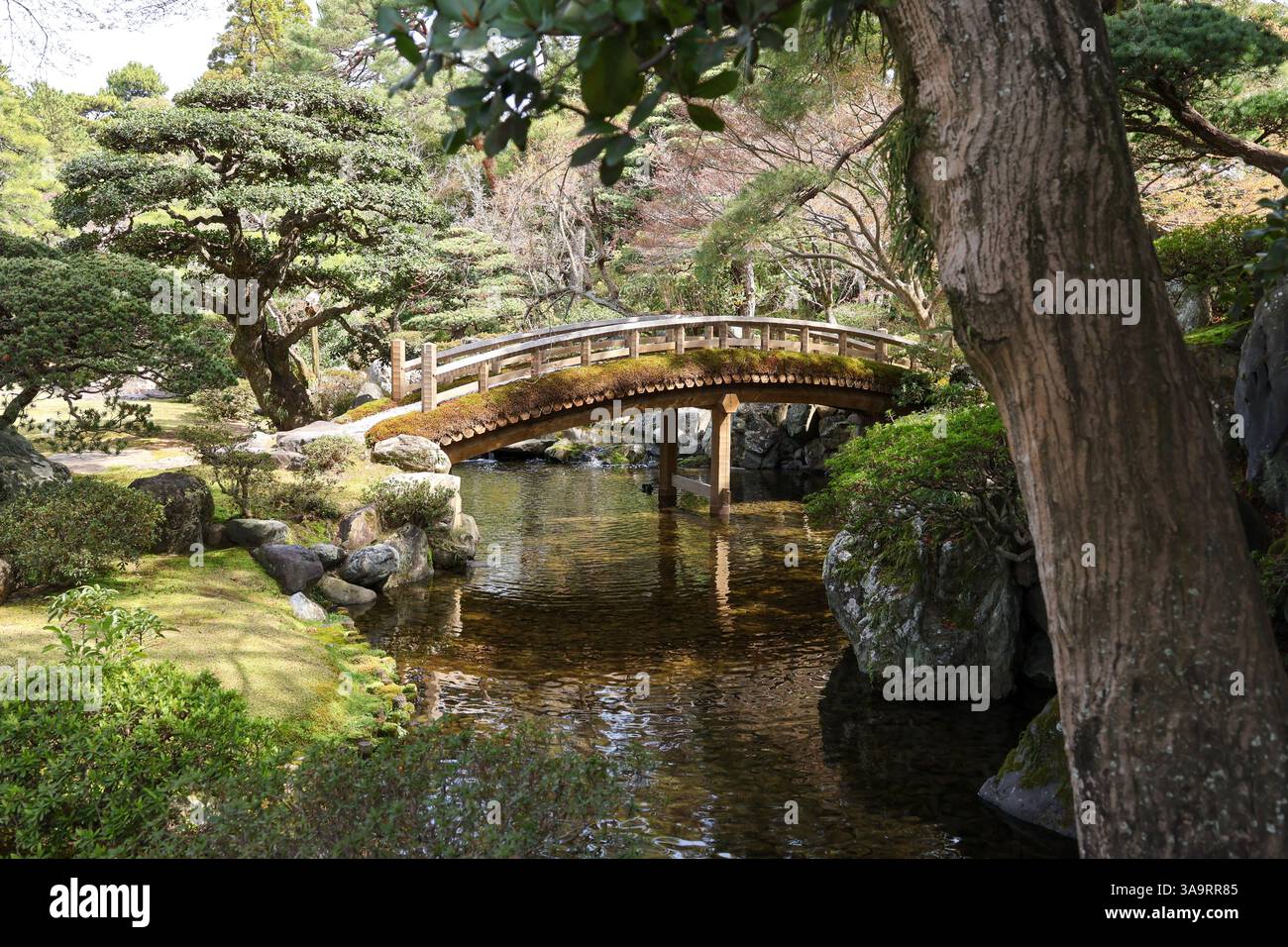 Kyoto Gardens bridge palace Japanese Garden Stock Photo - Alamy