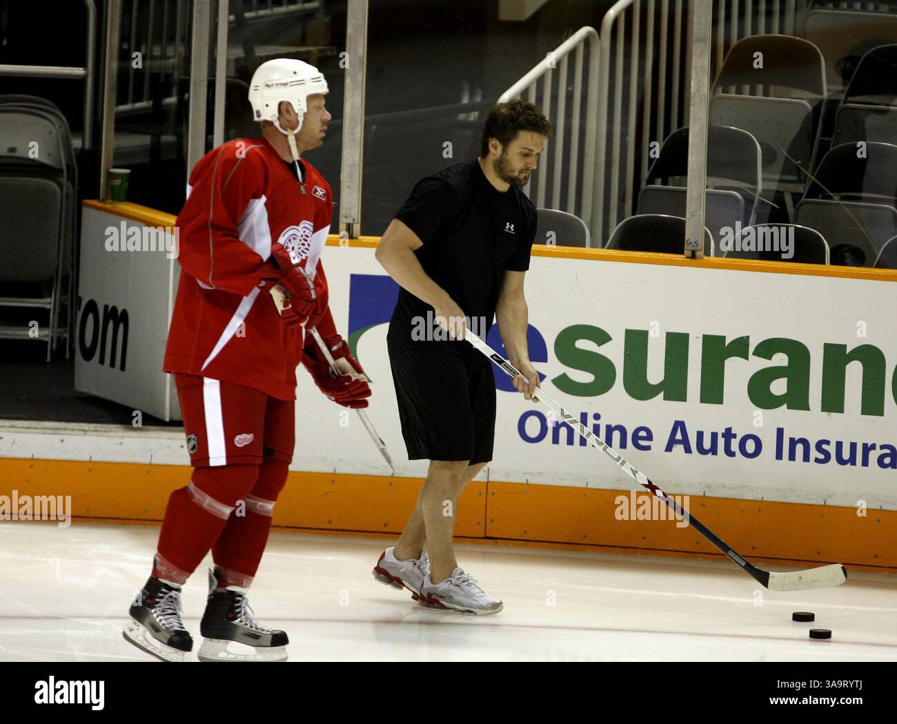 May 01, 2007 - San Jose, CA, USA - Detroit Red Wings injure BRETT LEBDA ...