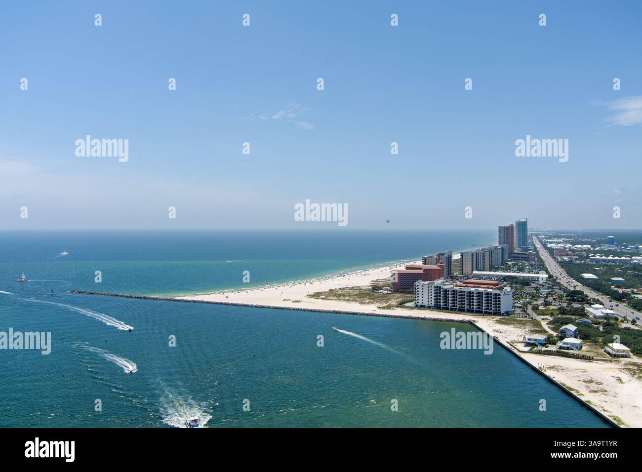 Aerial view of Orange Beach and Perdido Pass Stock Photo - Alamy