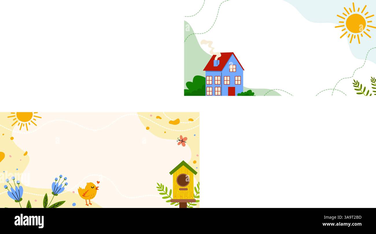 Cozy spring background featuring a singing chick and a colorful ...