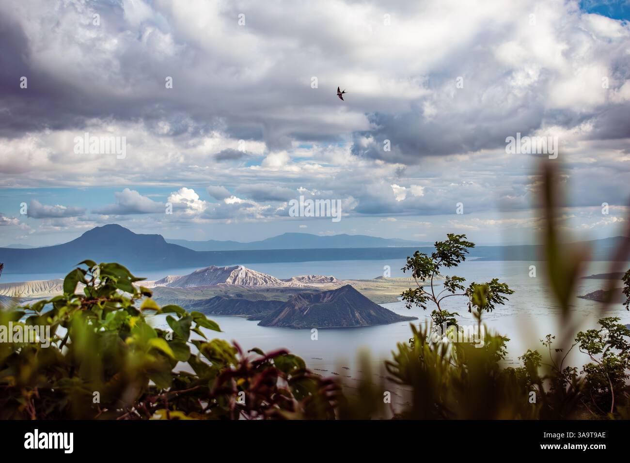 Landscape Shot Of Taal Volcano And Lake In The Philippines Stock Photo ...