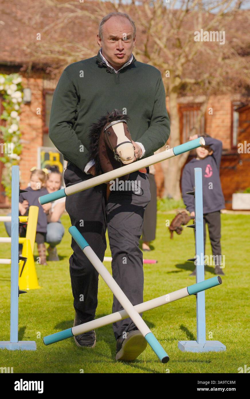 Liberal Democrats leader Sir Ed Davey tries his hand at hobby horsing ...