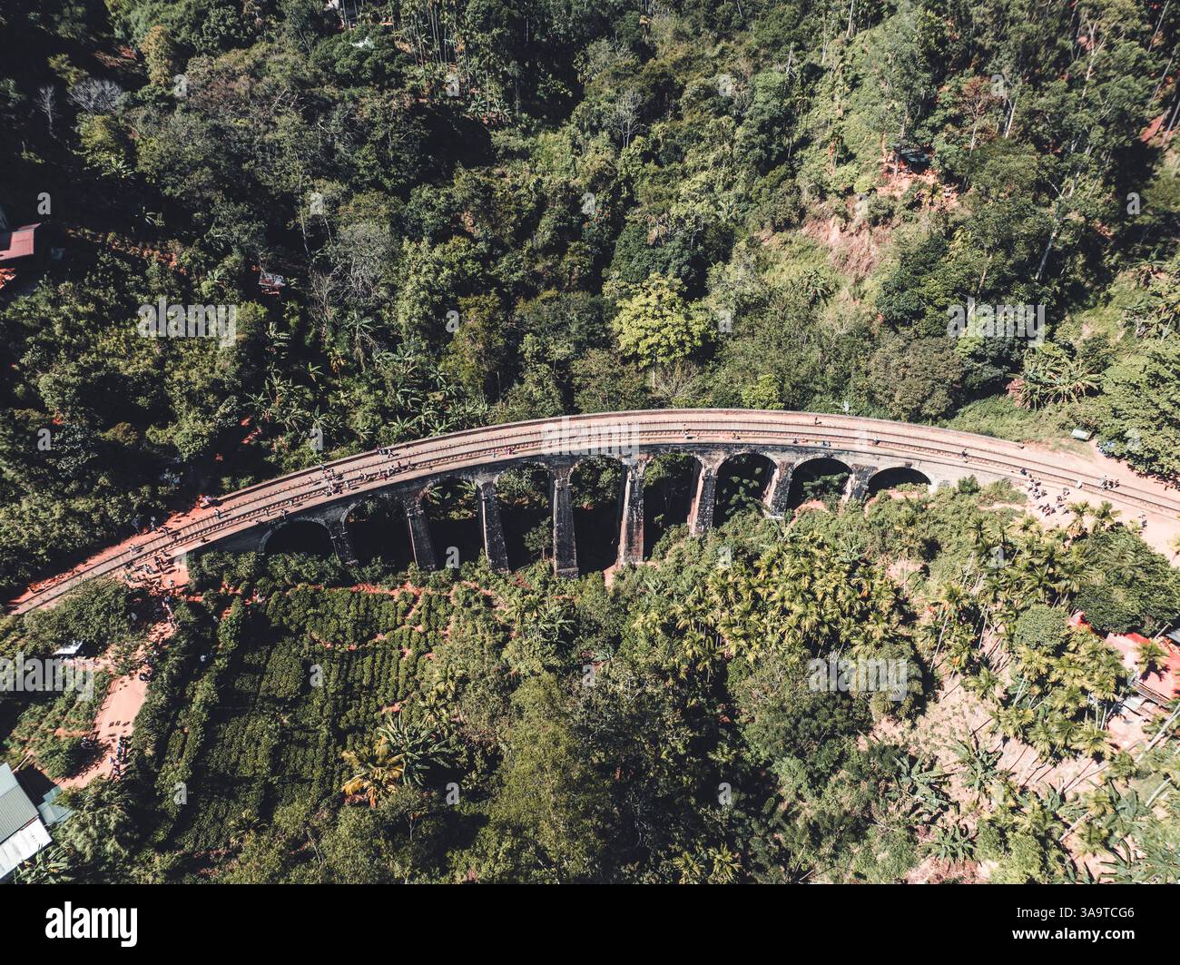 curve bridge from aerial view Stock Photo - Alamy