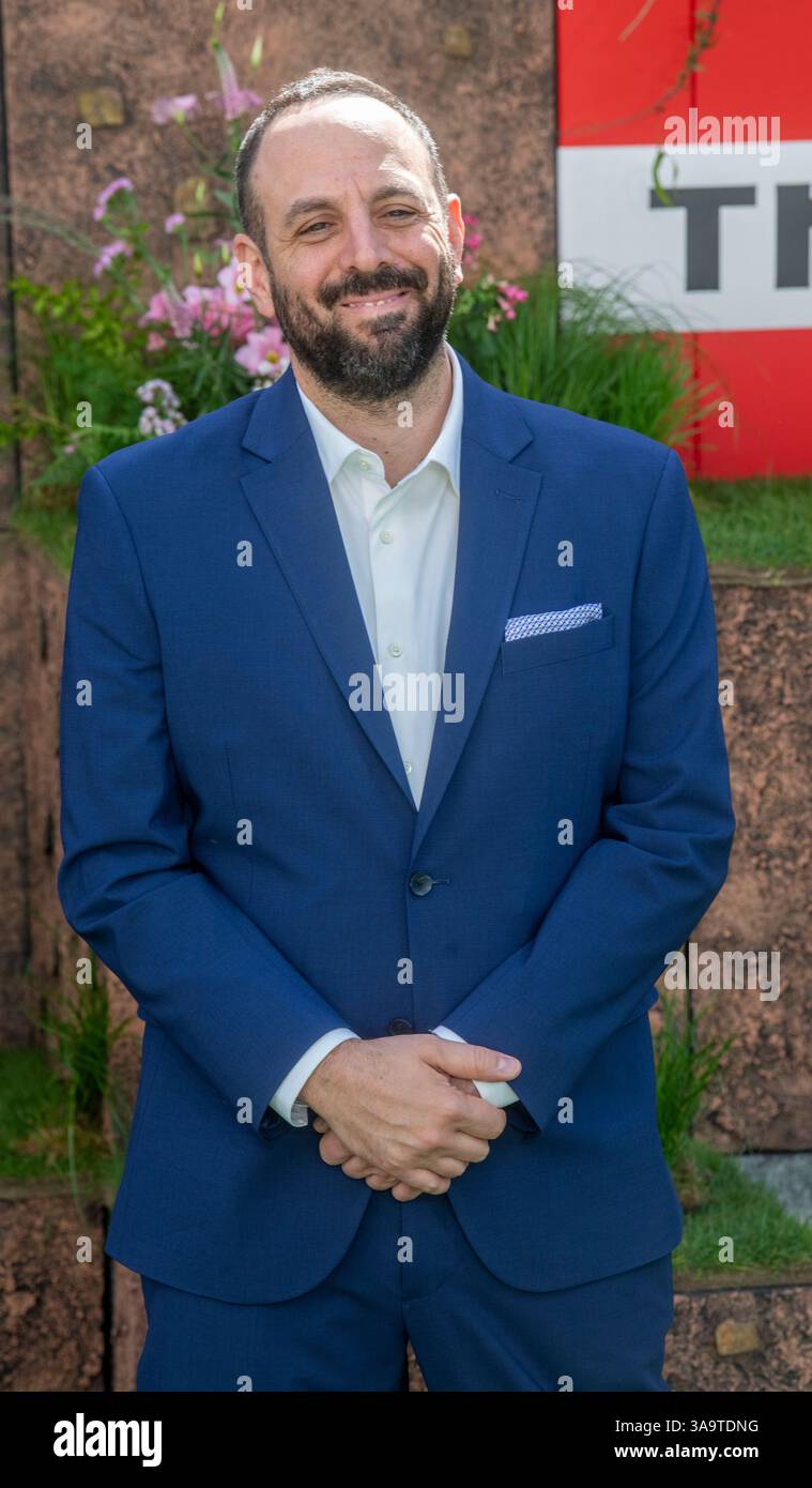 Chris Galletta attending the A Minecraft Movie film premiere at Cineworld Leicester Square in ...