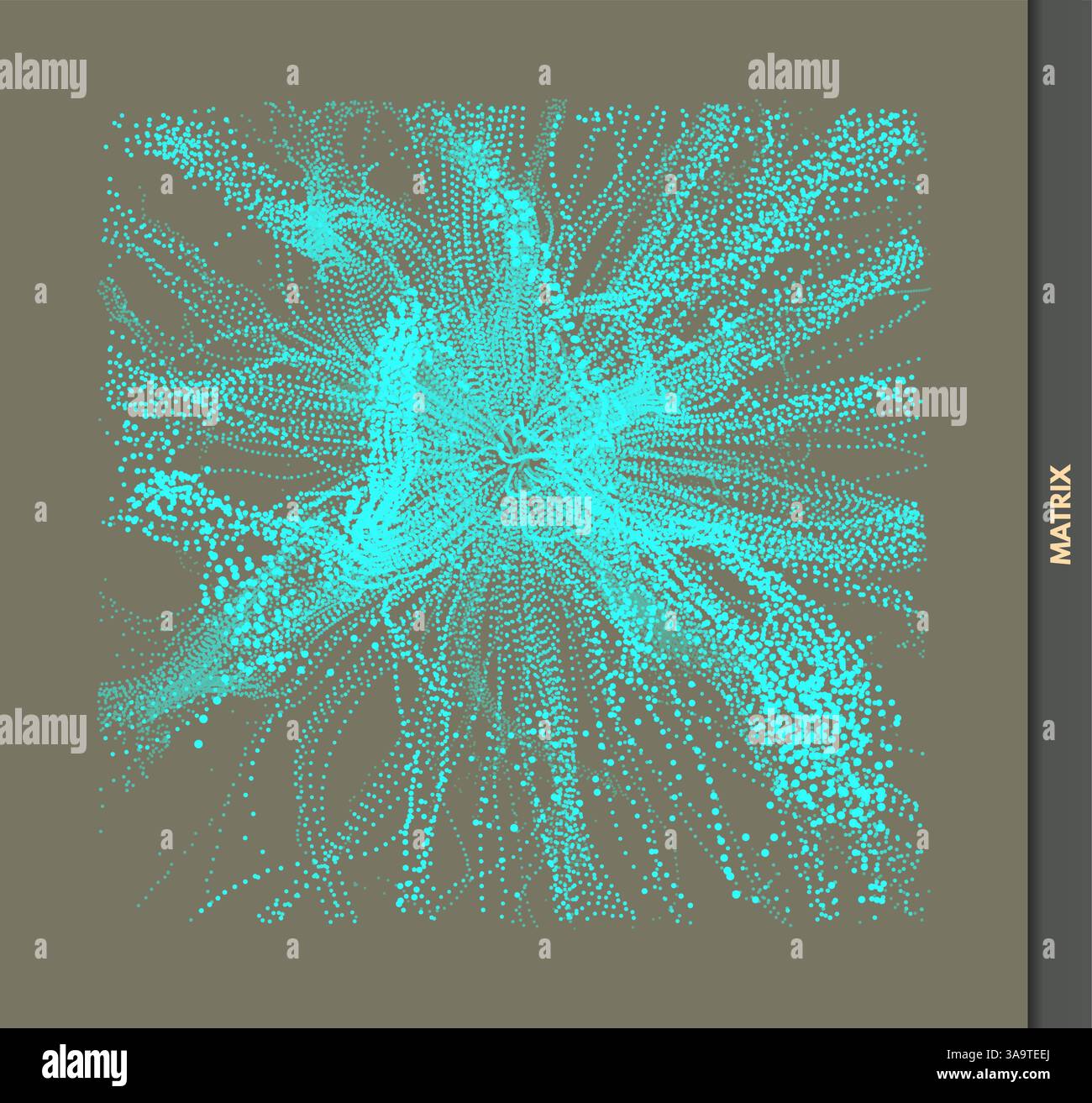Abstract science or technology background. Array with dynamic particles. Vector illustration ...