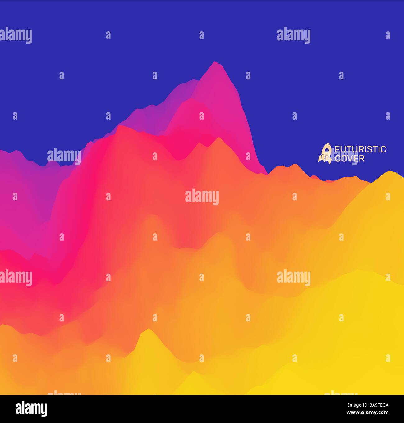 Abstract landscape background. Mountainous terrain. 3d vector ...