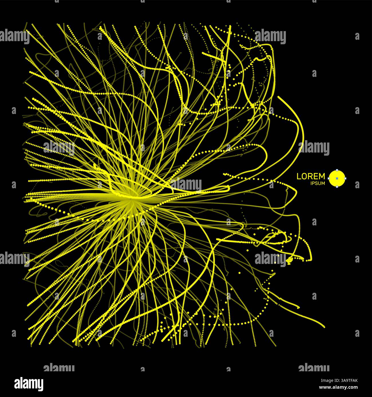 Abstract science or technology background. Array with dynamic particles. Vector illustration ...