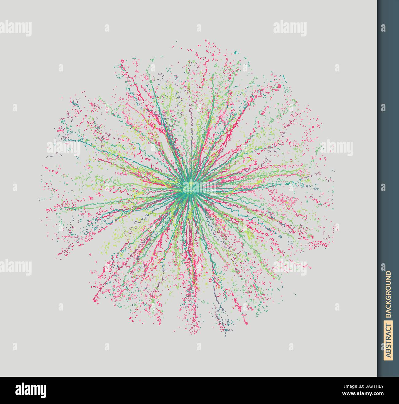 Array with dynamic particles. 3d futuristic technology style. Abstract background. Vector ...