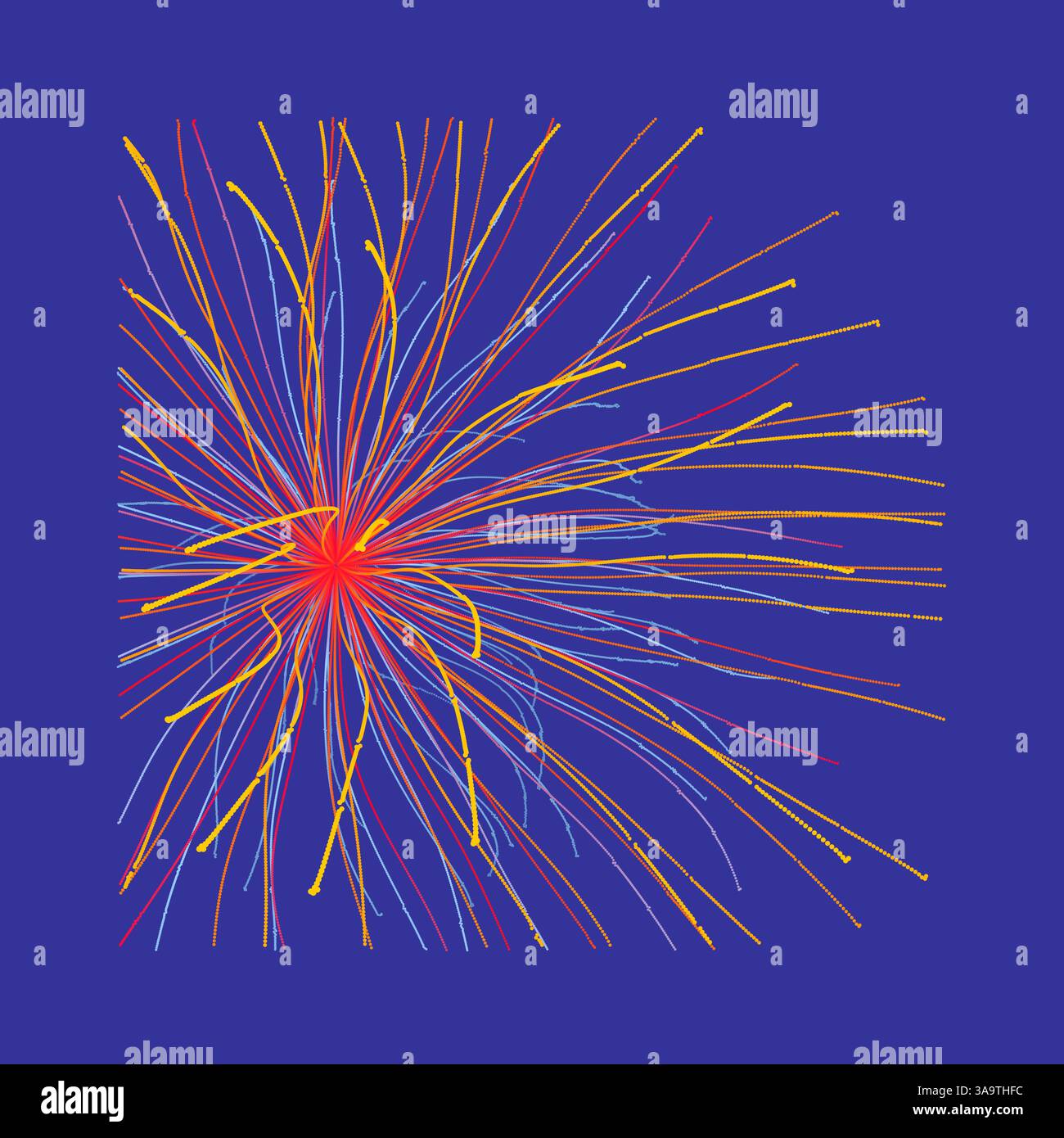Abstract science or technology background. Array with dynamic particles. Vector illustration ...