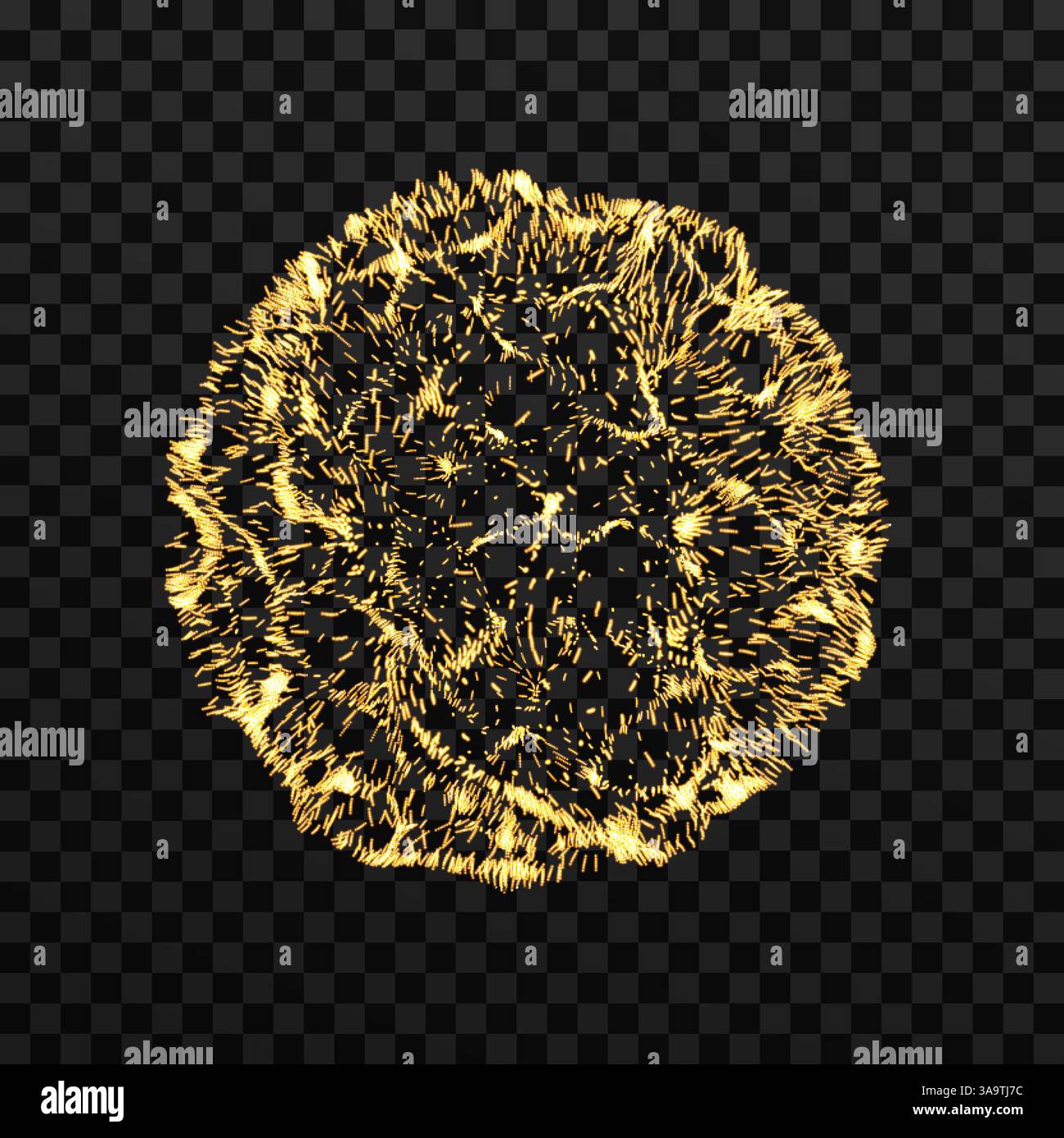 3d abstract sphere. Array with dynamic particles. Modern science and technology element. Vector ...
