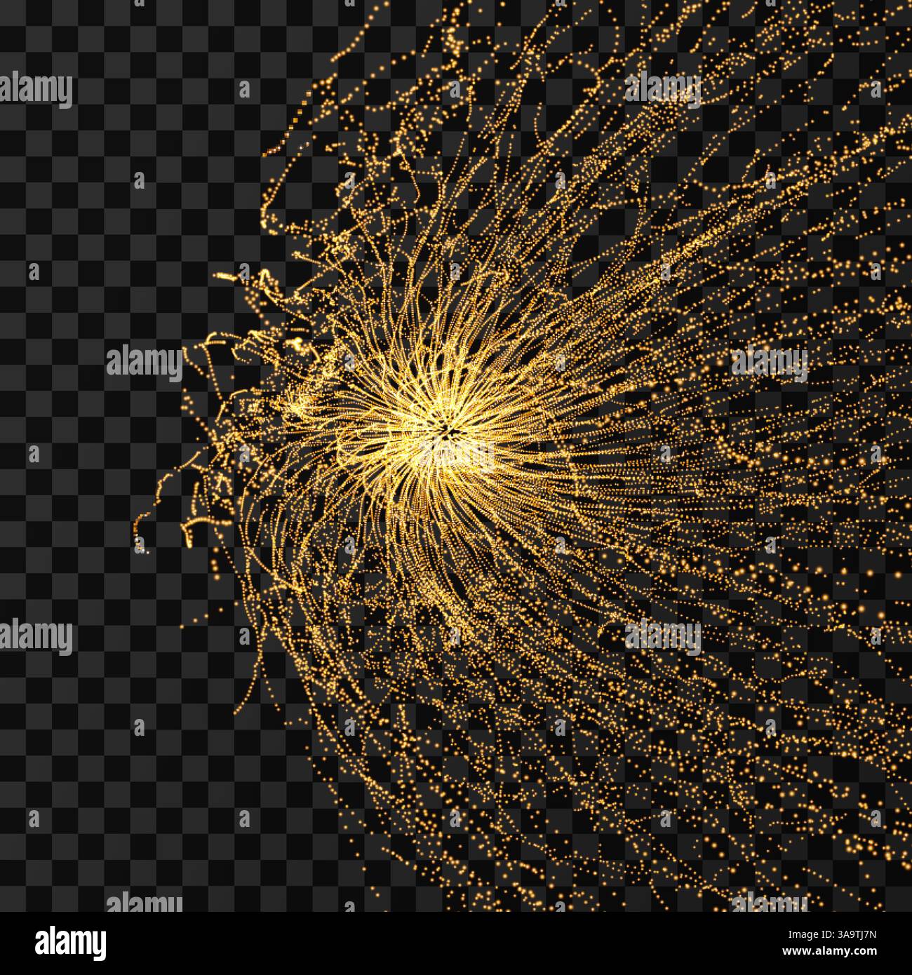 Abstract science or technology background. Array with dynamic particles. Vector illustration ...
