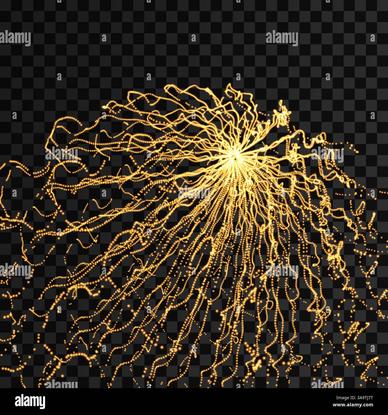 Abstract science or technology background. Array with dynamic particles. Vector illustration ...