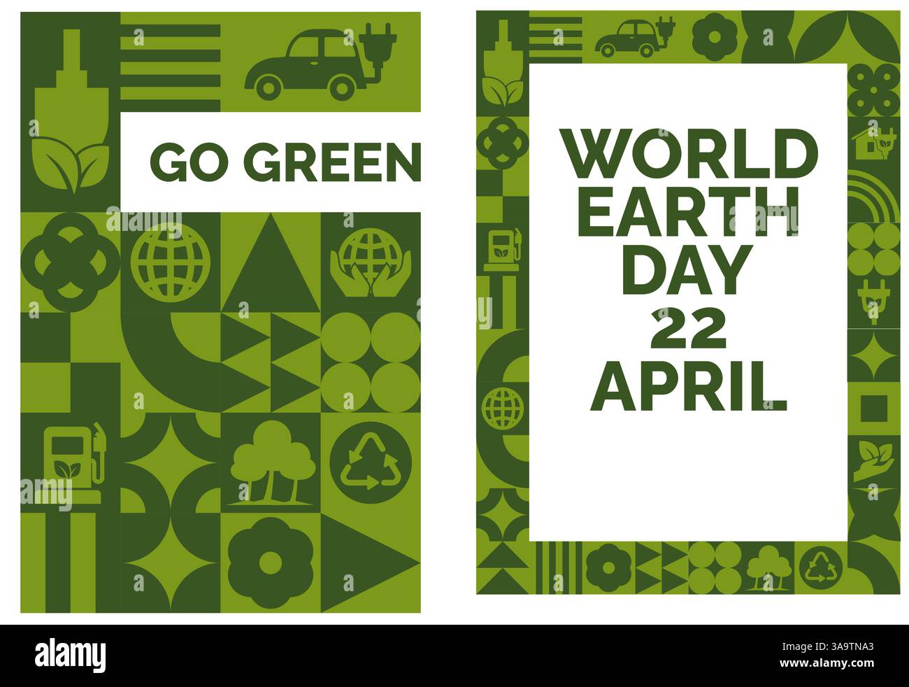 Go Green Earth Day Poster Stock Vector Image & Art - Alamy