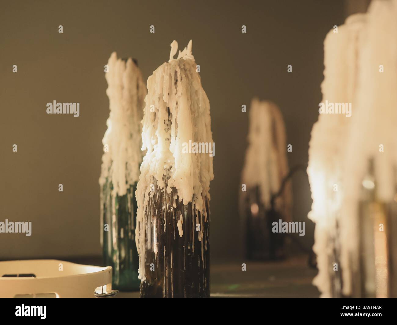 Stunning Artistic Candle Display Featuring Unique Drip Patterns That ...