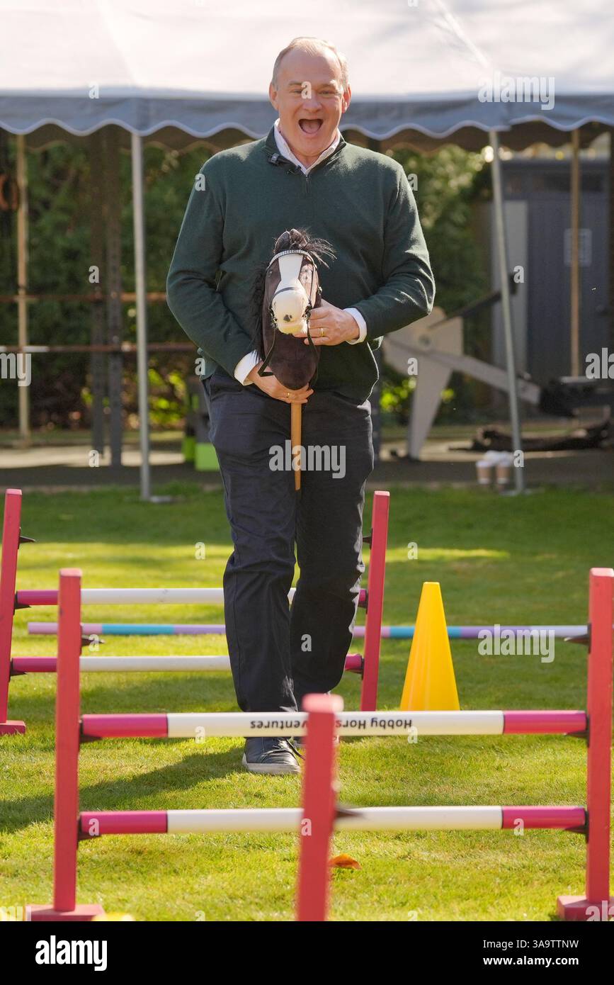 Liberal Democrats leader Sir Ed Davey tries his hand at hobby horsing ...