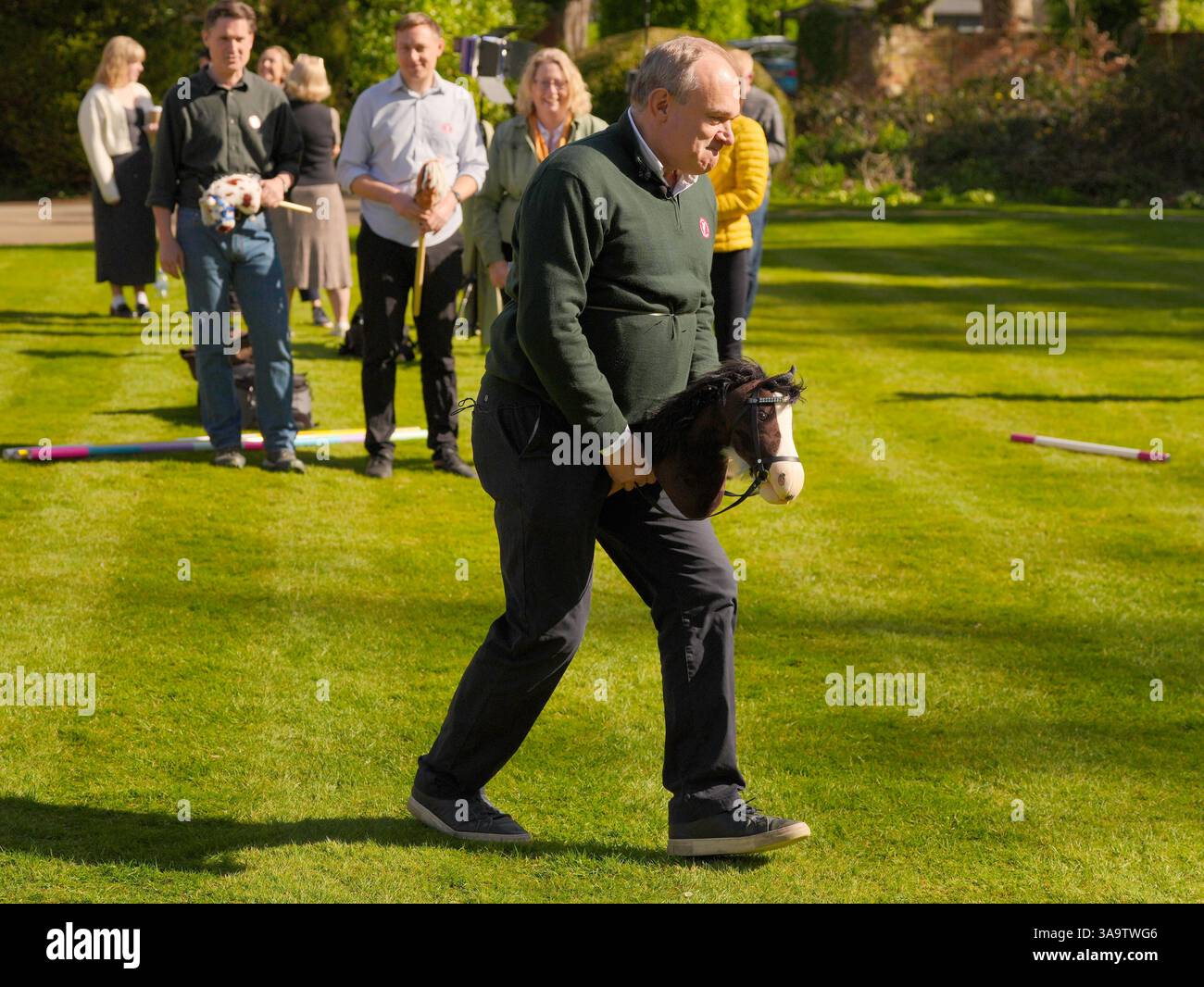 Liberal Democrats leader Sir Ed Davey tries his hand at hobby horsing ...