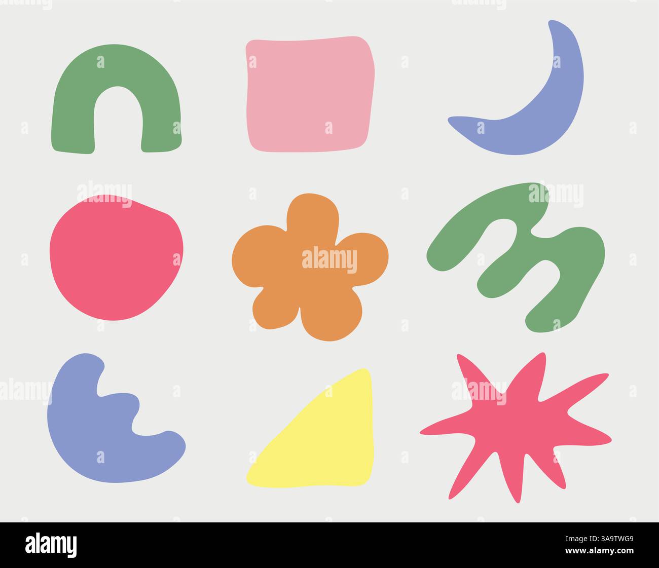 Set of abstract random black blobs isolated on white. Organic shapes ...