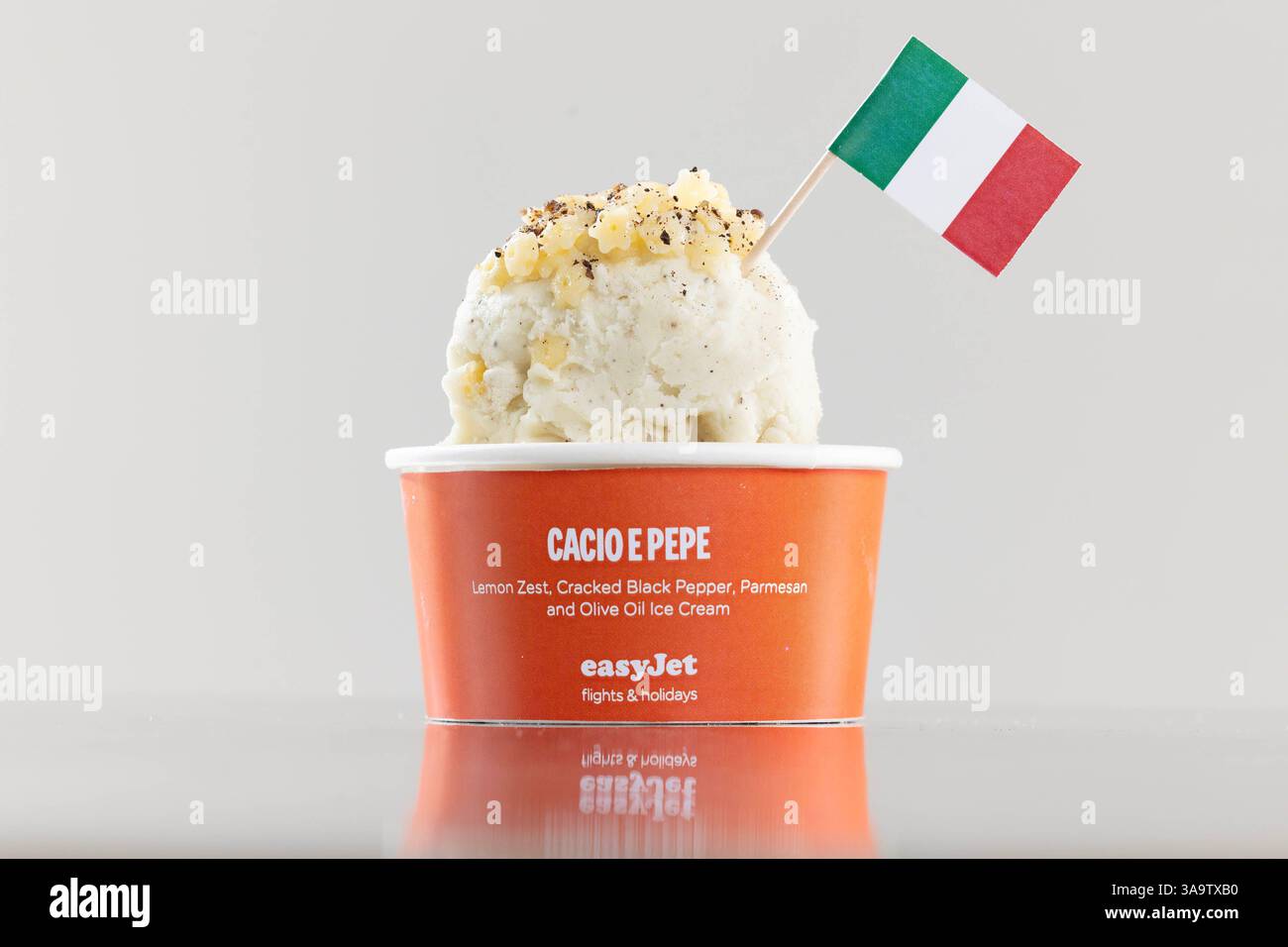 EDITORIAL USE ONLY A view of a Cacio E Pepe flavoured ice cream, part ...