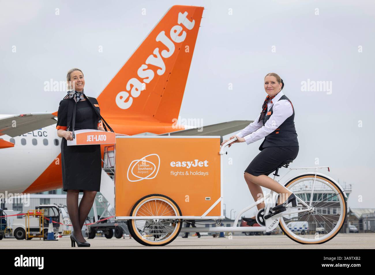 EDITORIAL USE ONLY Cabin crew hand out flavoured ice cream at London ...