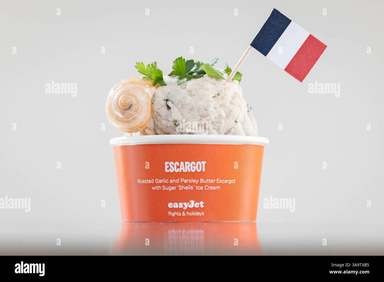 EDITORIAL USE ONLY A view of an Escargot flavoured ice cream, part of a ...