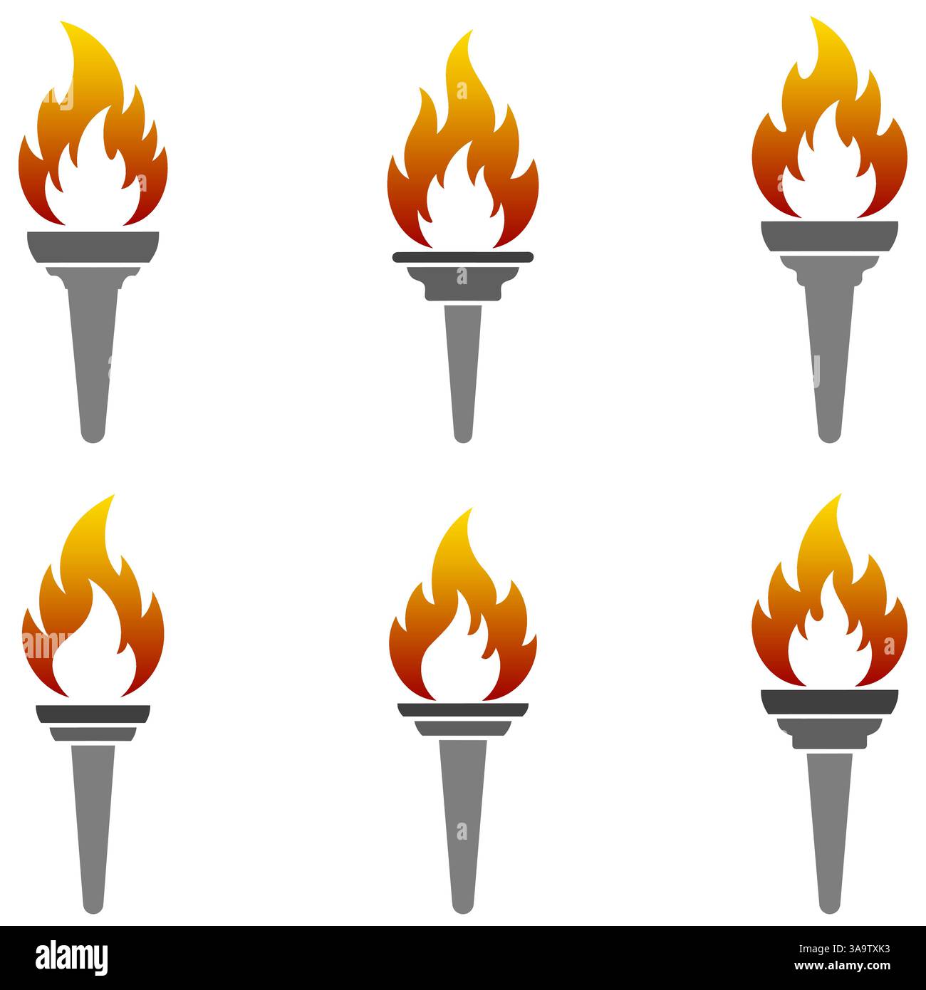 Torch icon. Set of colored torch icons. Vector illustration Stock ...