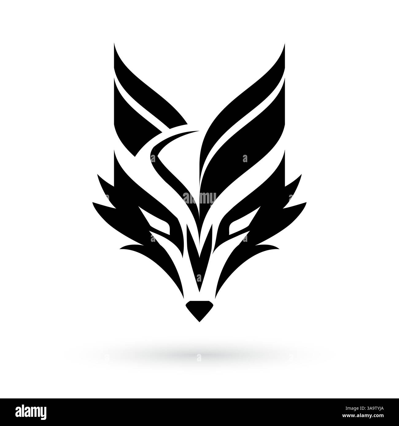 This futuristic vector illustration of a fox head is ideal for retro ...