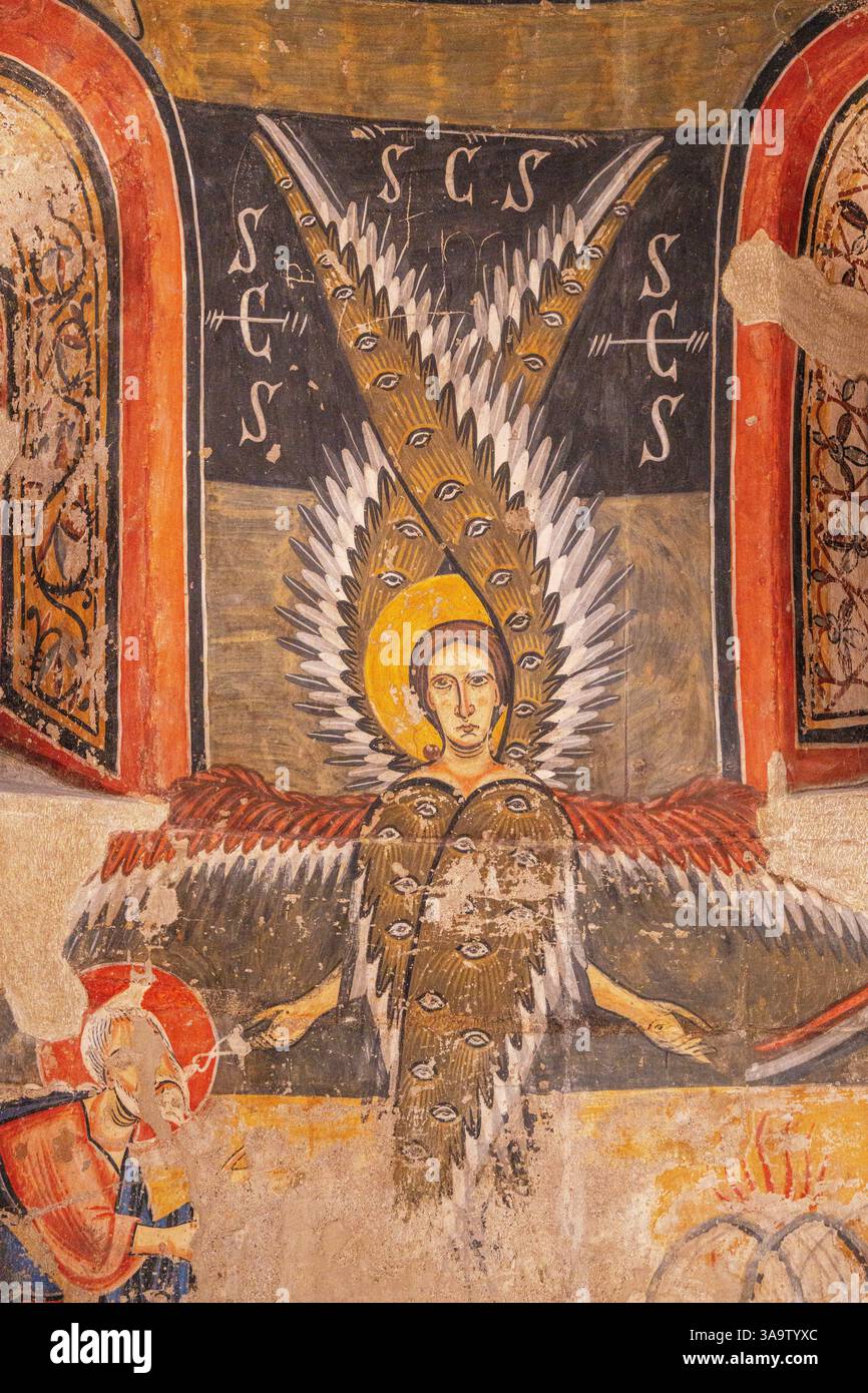 Romanesque apse with seraphim angels, from Santa Maria d'Aneu, late ...