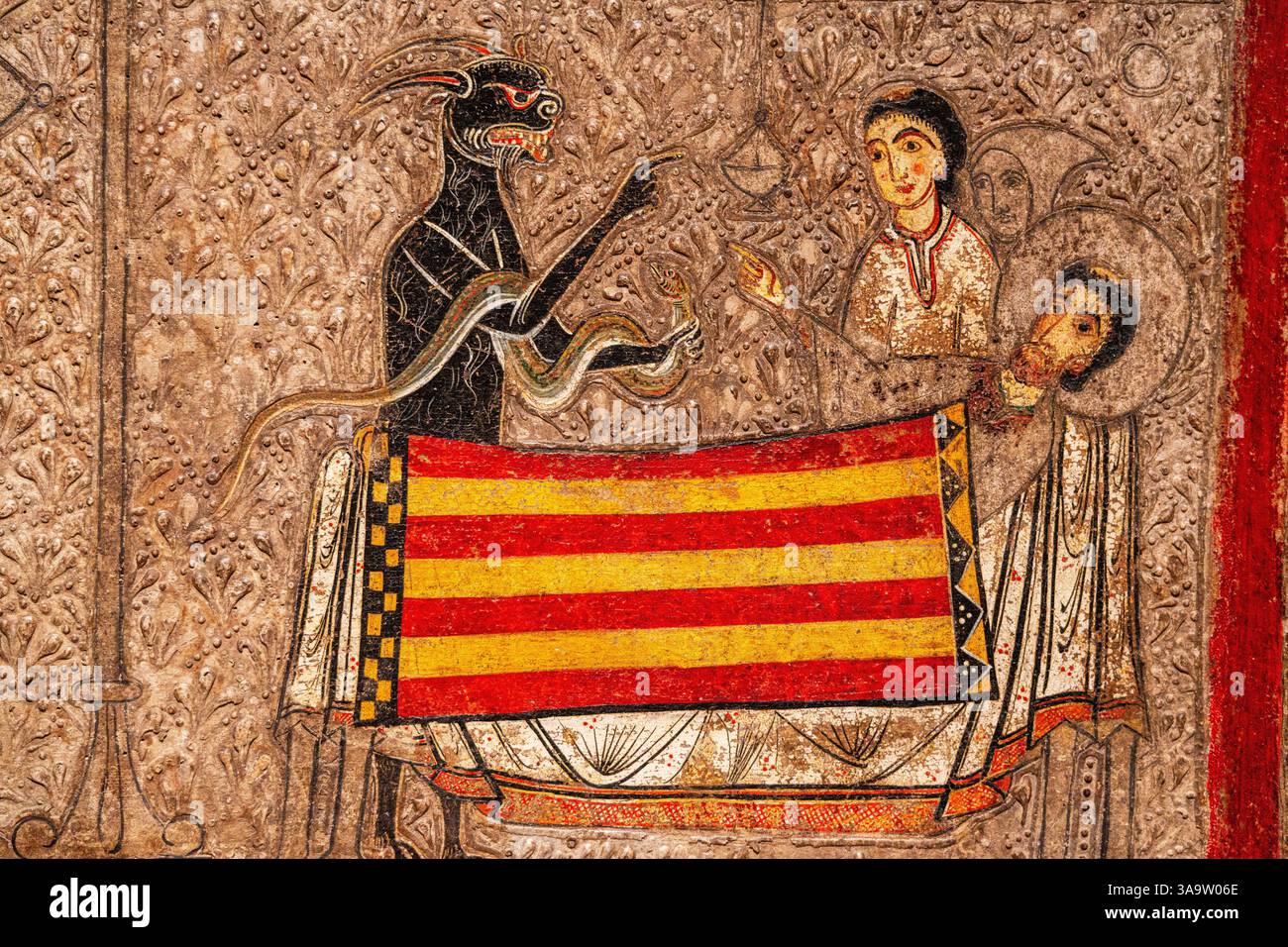 devil tempting two apostles, Altar of Ix, 12th century, tempera and ...