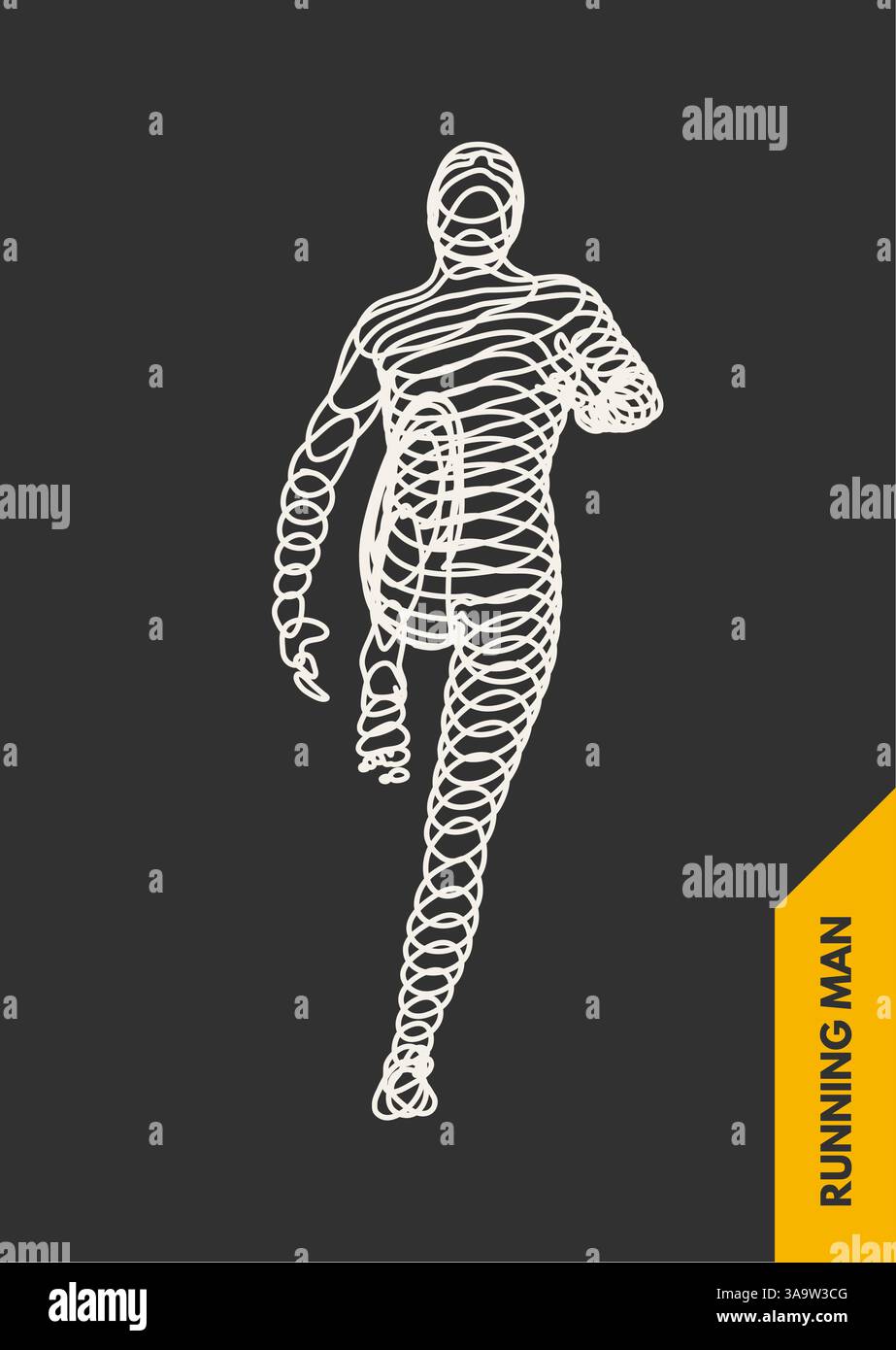 3d running man. Design for sport, business, science and technology ...