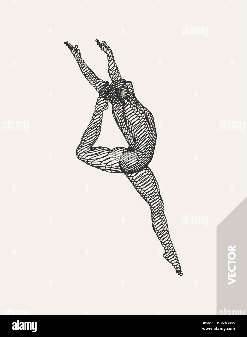 Gymnast. 3d human body model. Gymnastics activities for icon health and ...