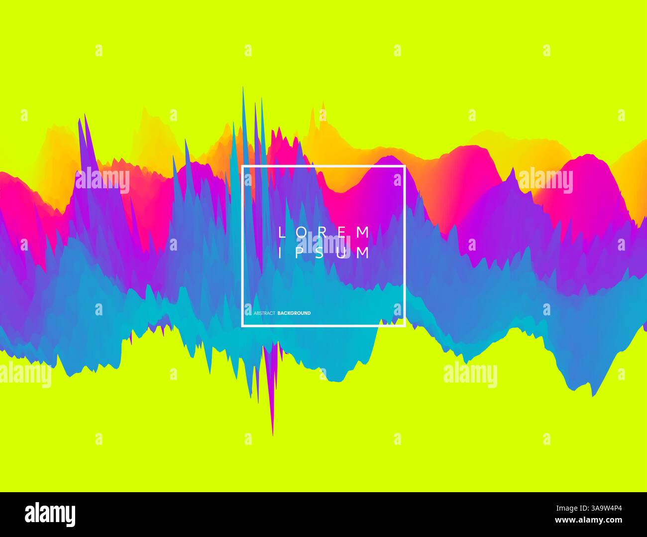 Abstract Waveform Background 3d Technology Style Vector Illustration With Sound Waves Stock