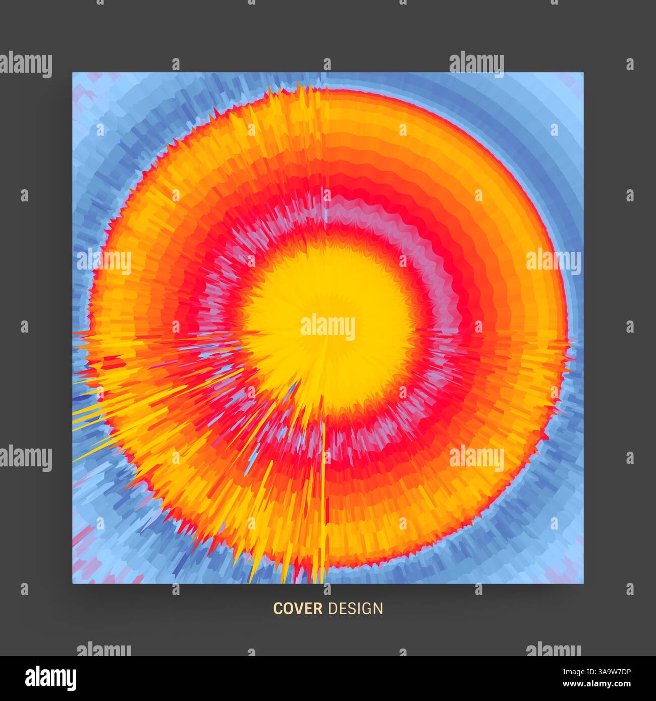 Abstract circular background with dynamic rays. Radial structure. Art design for your project ...