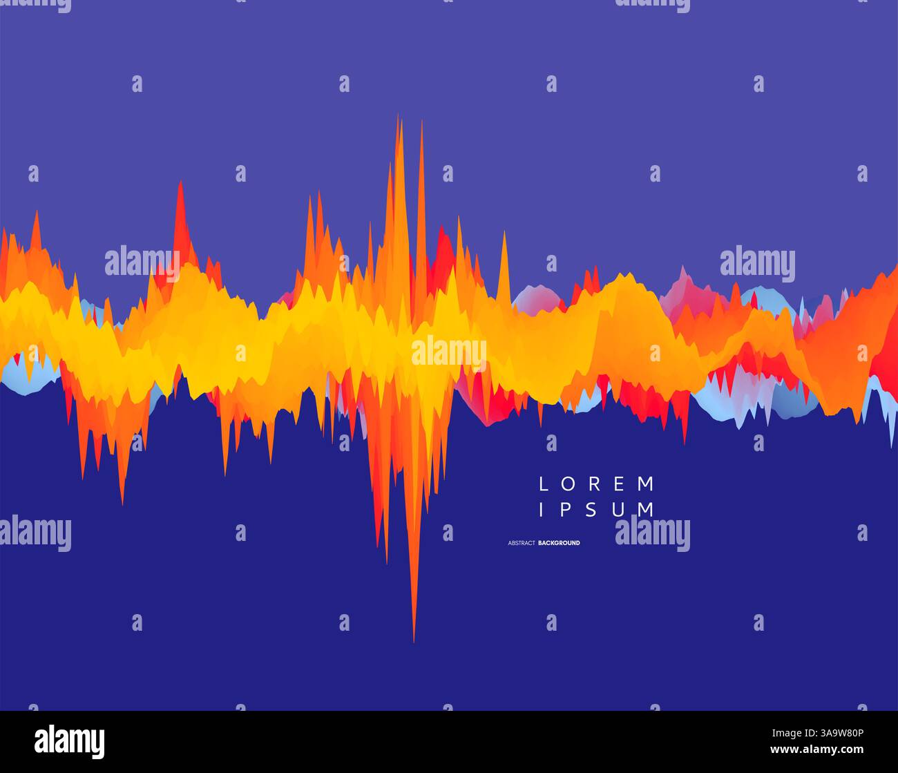 Abstract Waveform Background 3d Technology Style Vector Illustration With Sound Waves Stock