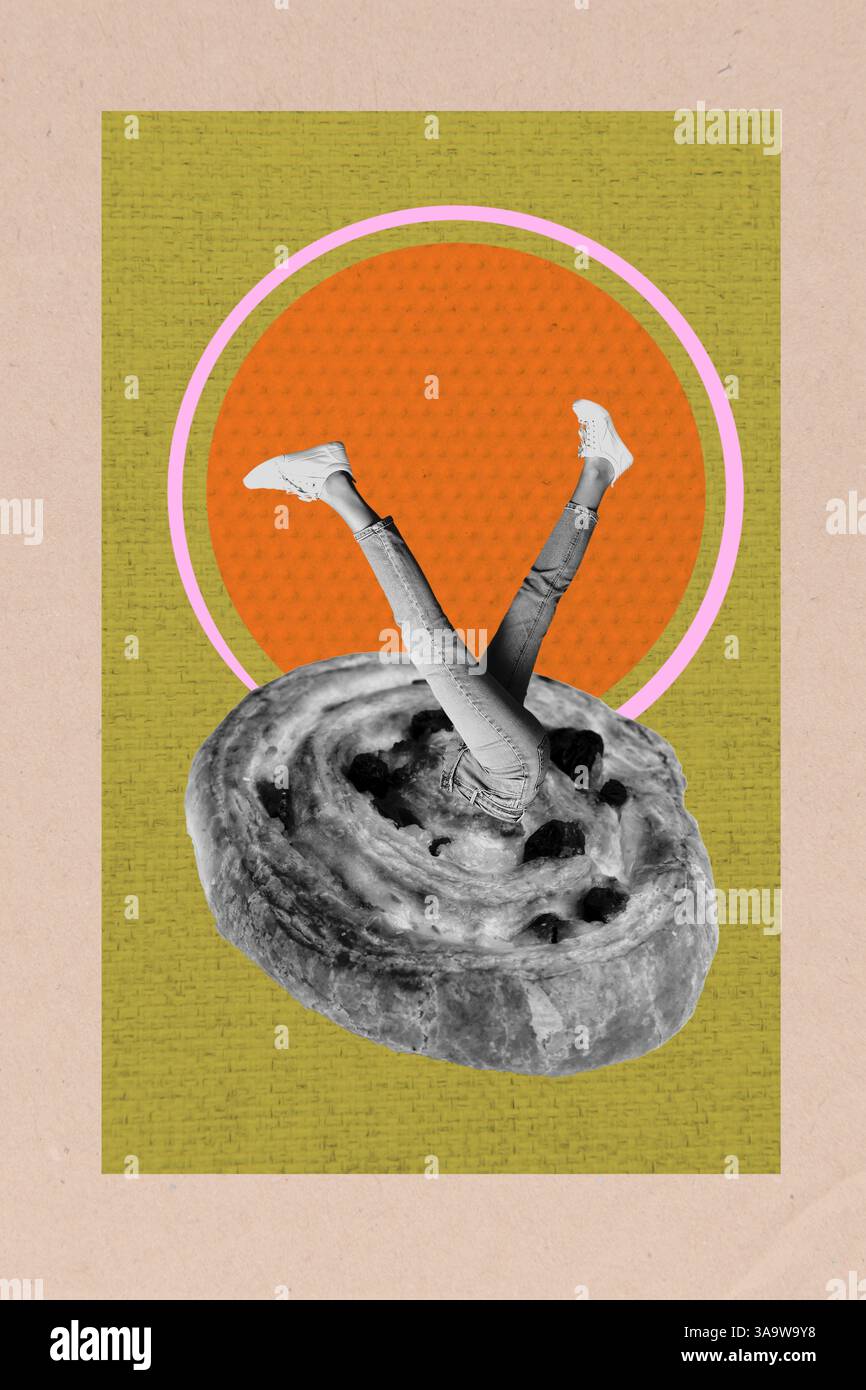 Trend image vertical photo collage of bodyless girl legs peek sweet ...