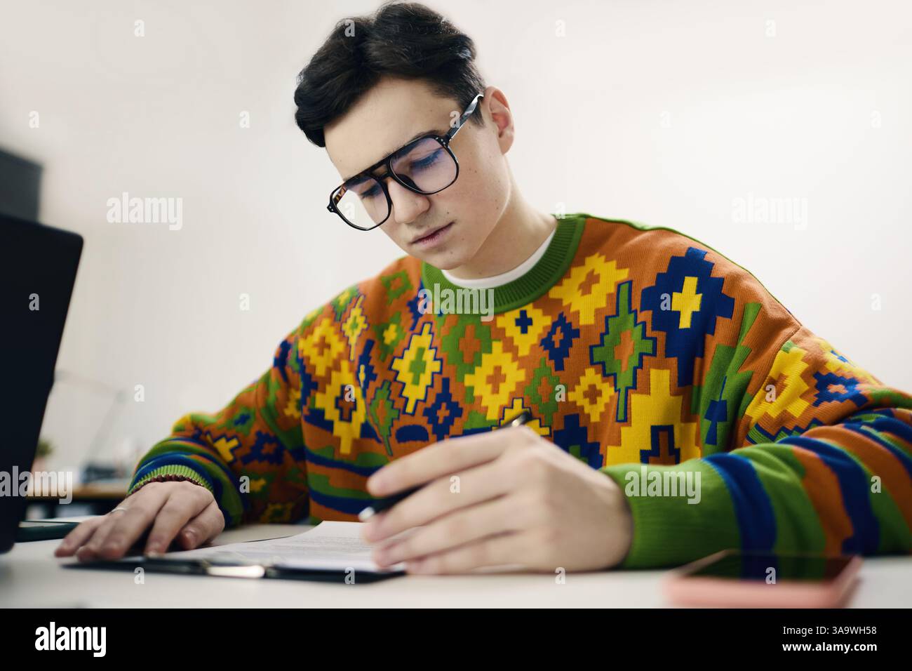 Employee Filling CV During Interview Stock Photo - Alamy