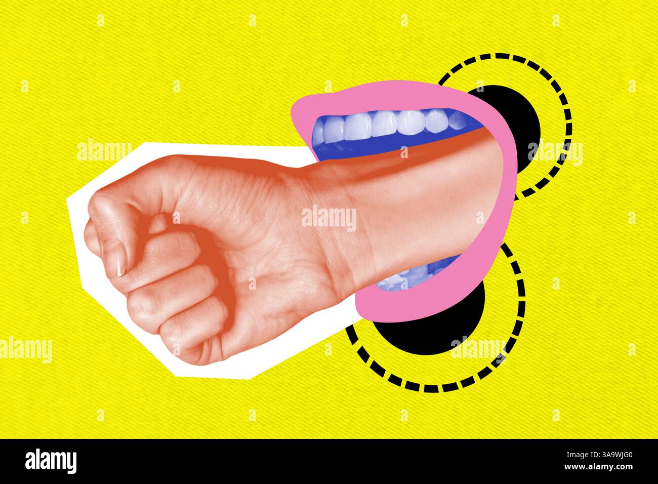 Template poster trend artwork photo collage of body language hand ...