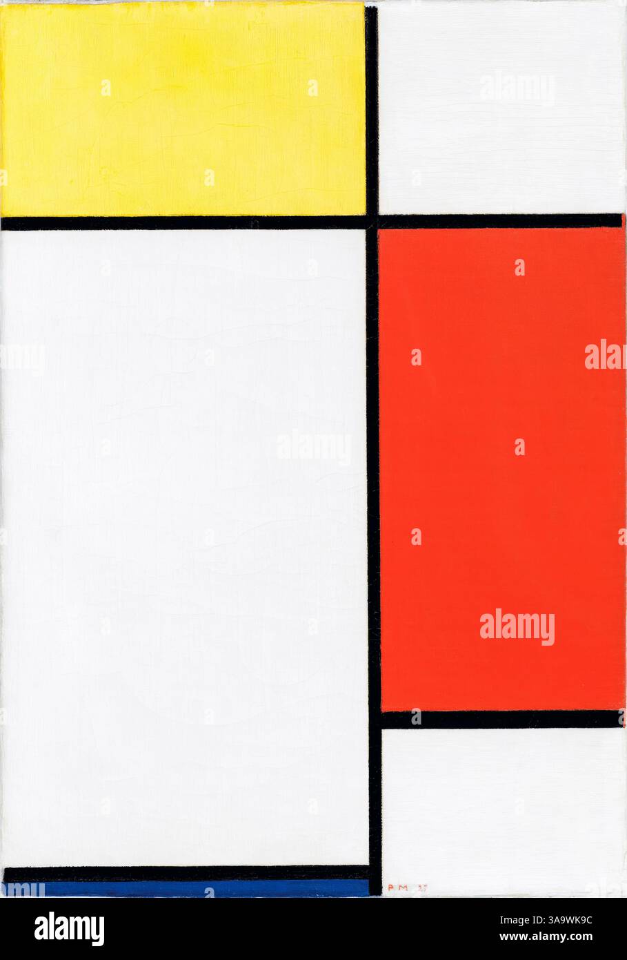 Piet Mondrian, Composition No. II With Yellow, Red, and Blue, abstract painting in oil on canvas ...