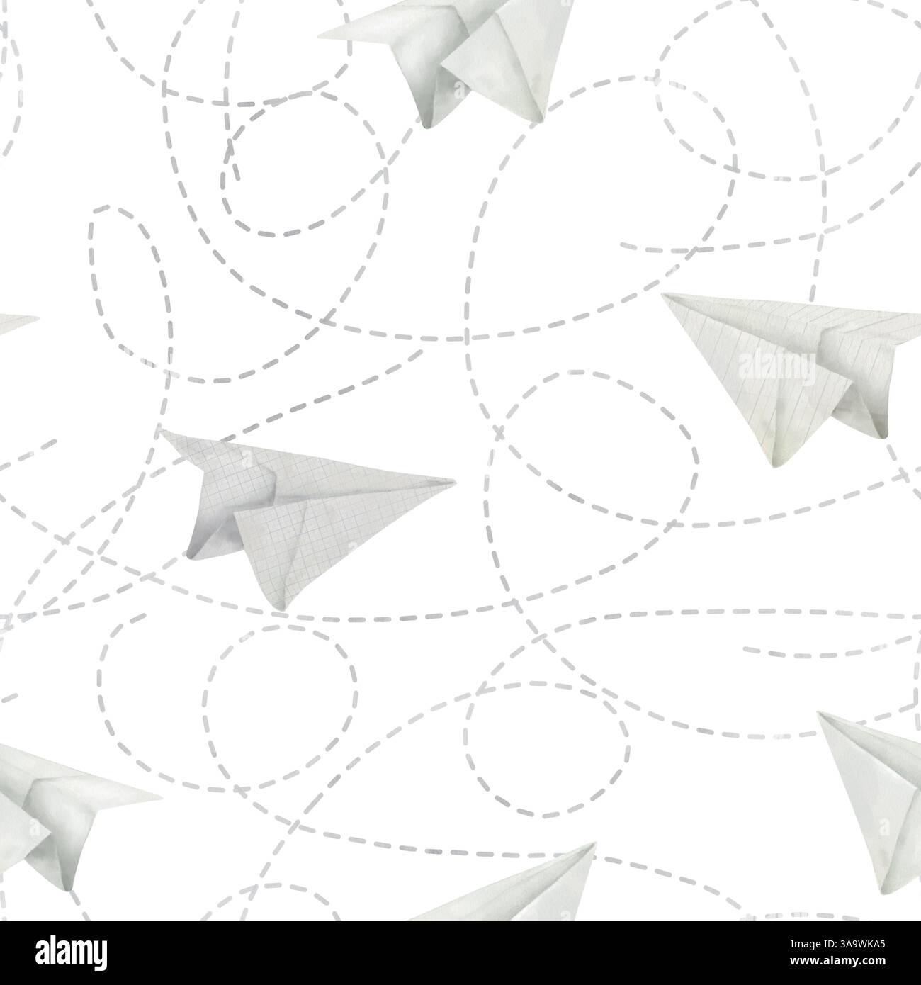 Paper airplanes from school notebooks. digital watercolor illustration ...