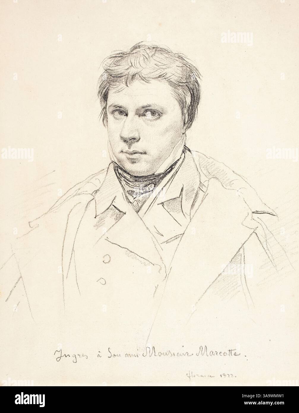 Jean-Auguste-Dominique Ingres (1780–1867), Self-portrait drawing of the ...